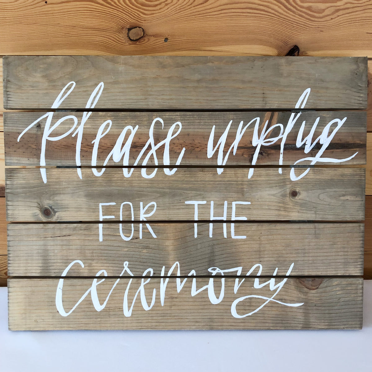 Please Unplug for the Ceremony Sign – Rugged Horizon