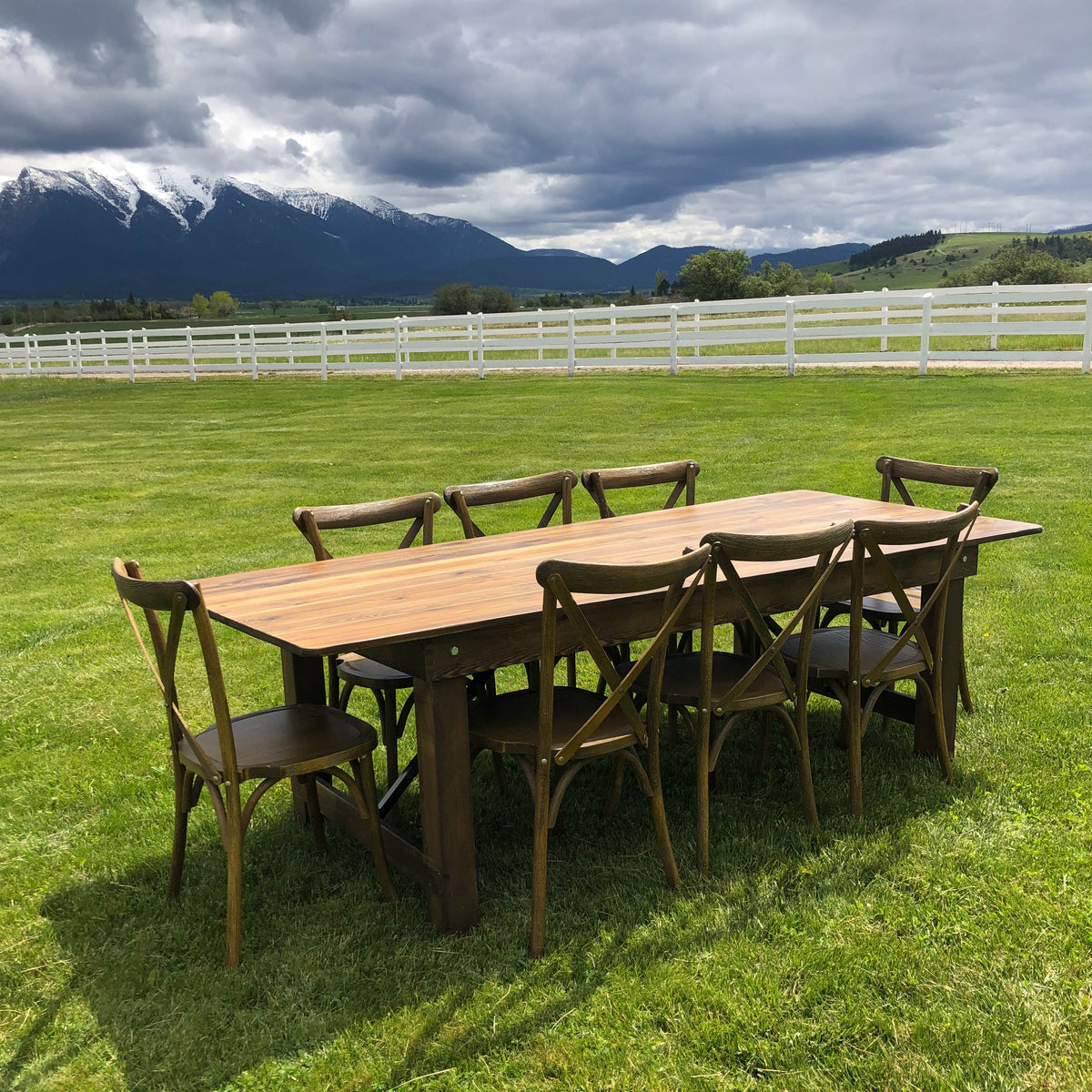 Farm Table and Crossback Chairs – Rugged Horizon